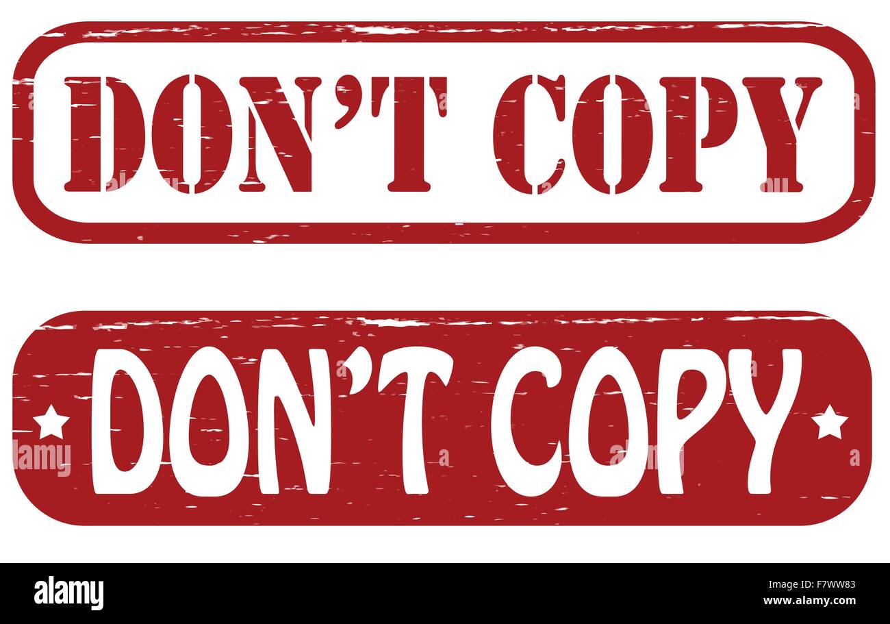 Don t copy Stock Vector Image & Art - Alamy
