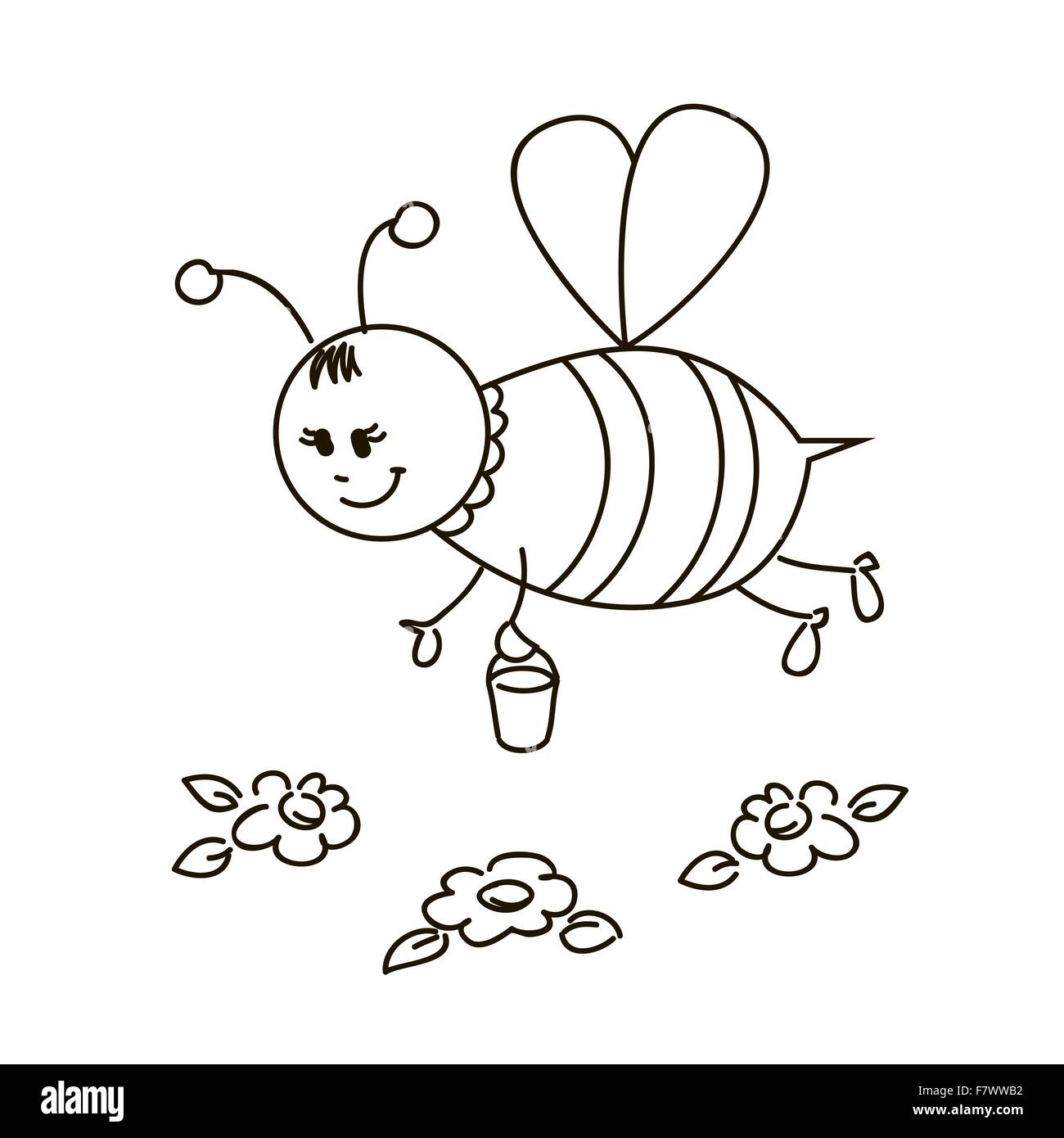 Cute bee flowers Cut Out Stock Images & Pictures - Alamy