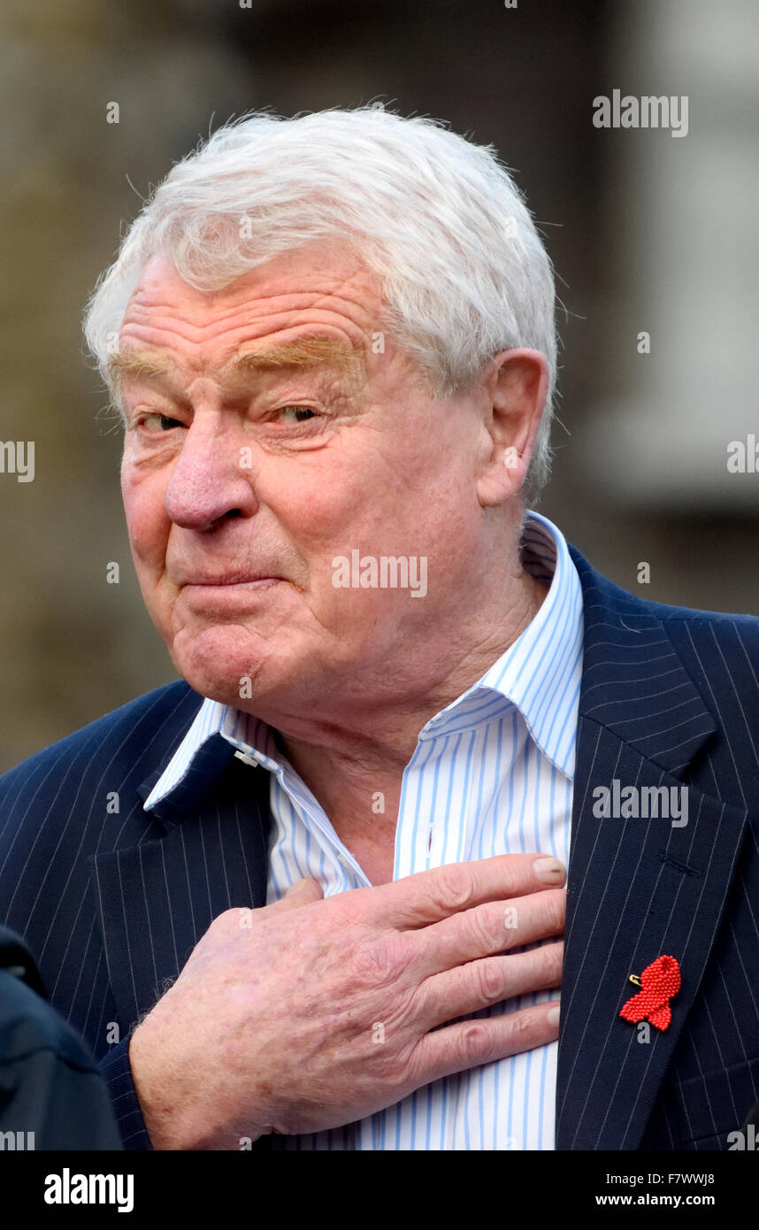 Paddy Ashdown, former leader Liberal Democratic Party, on College Green ...