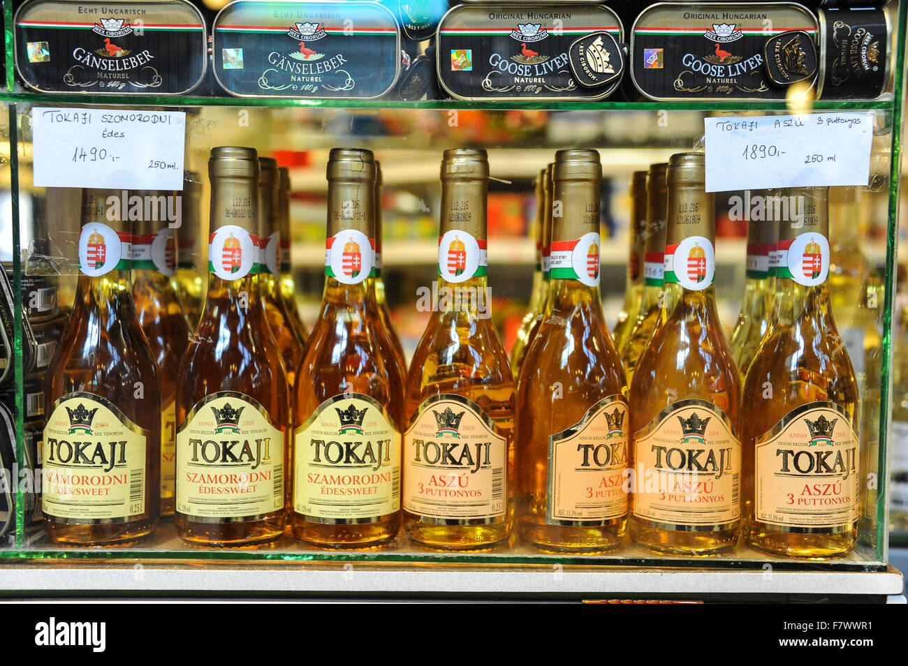 Tokaj wine in glass cabinet hi-res stock photography and images - Alamy