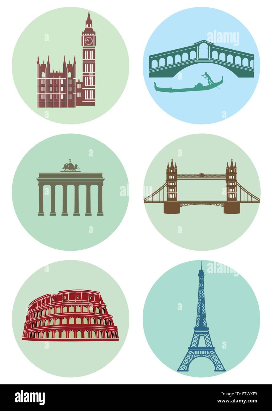 Famous capitals Stock Vector Images - Alamy