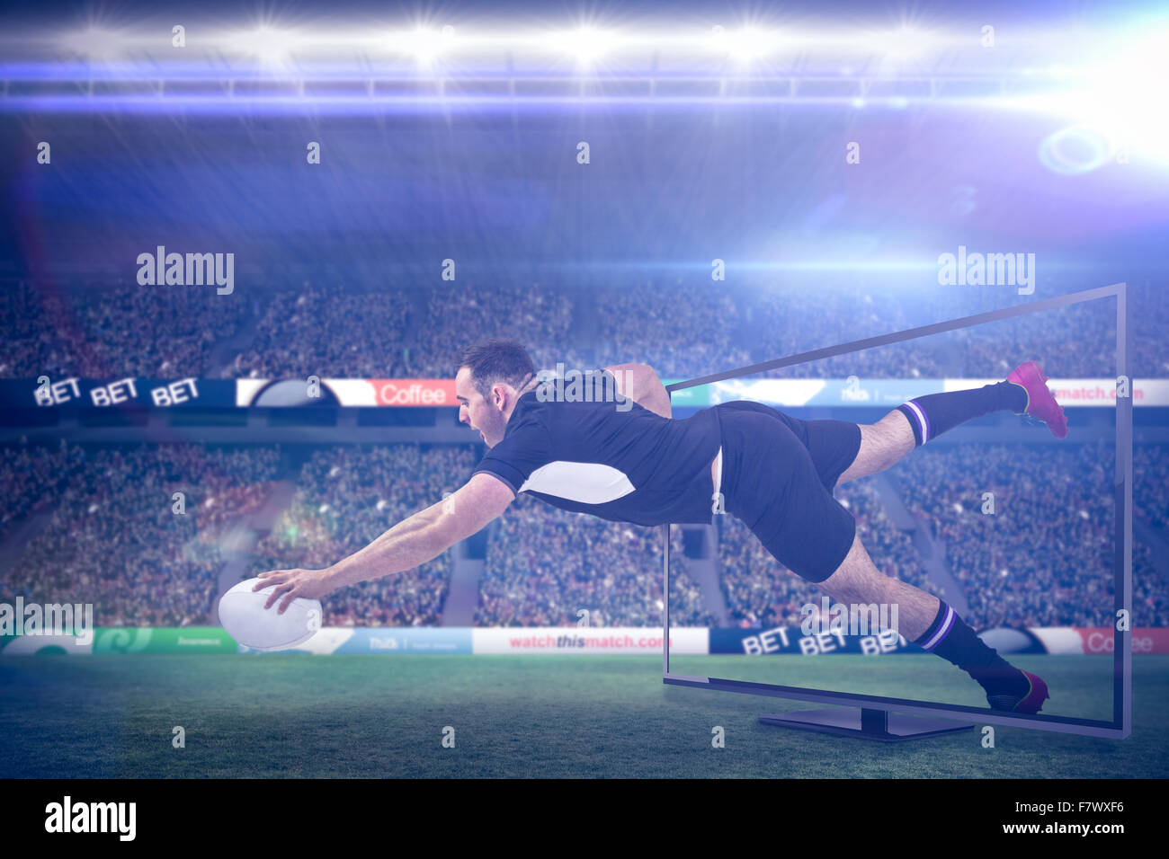 Rugby player scoring try hi-res stock photography and images - Alamy