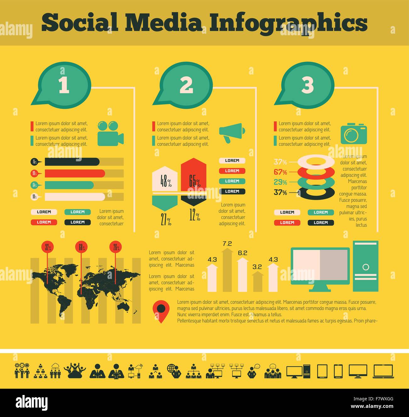 Social Media Infographic Template Stock Vector Image & Art - Alamy