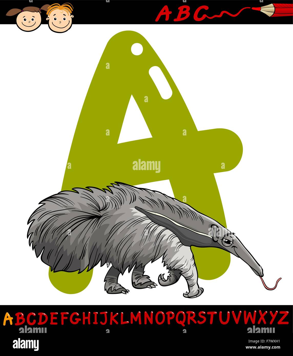letter a for anteater cartoon illustration Stock Vector Image & Art - Alamy