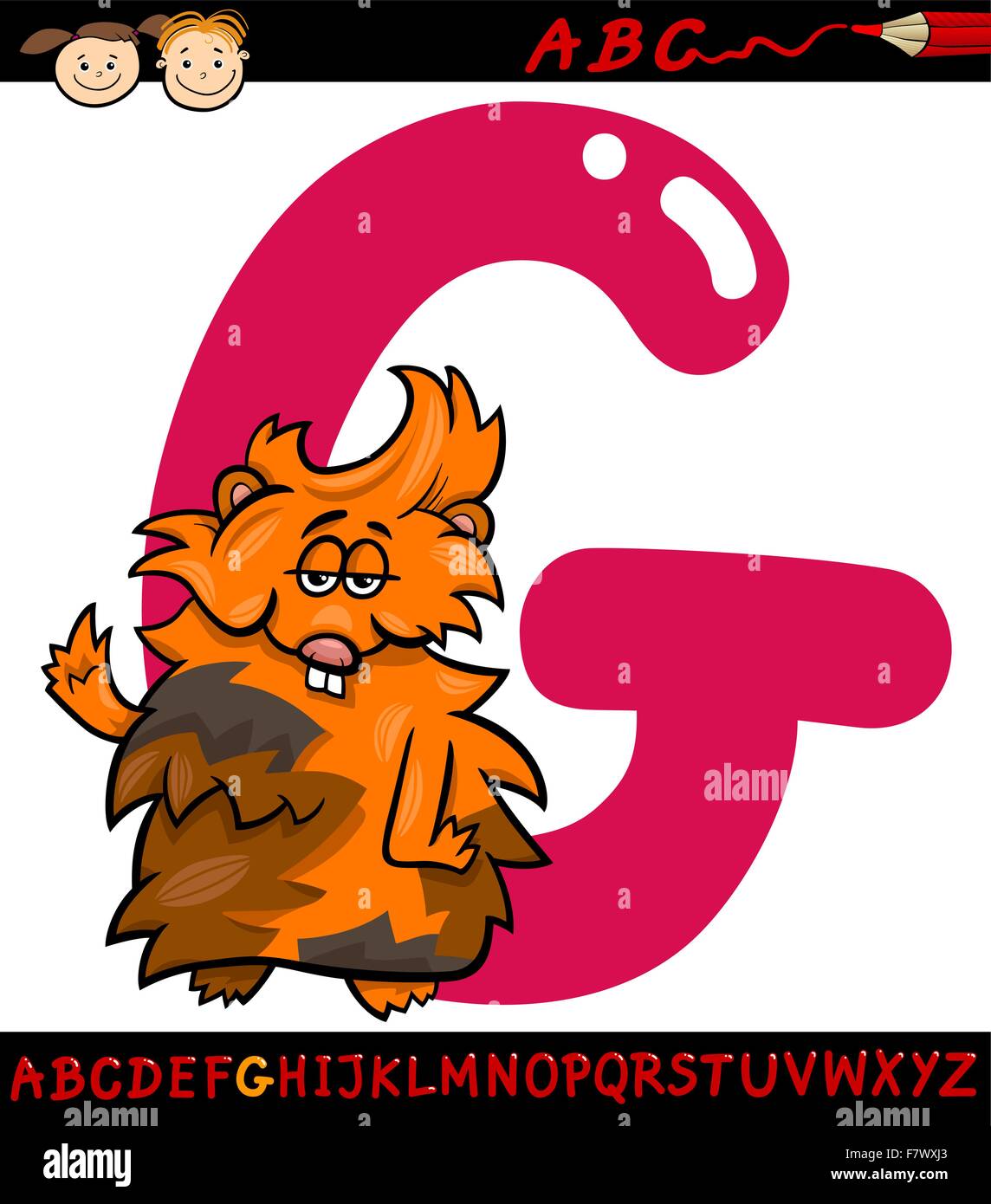 letter g for guinea pig cartoon illustration Stock Vector Image & Art ...