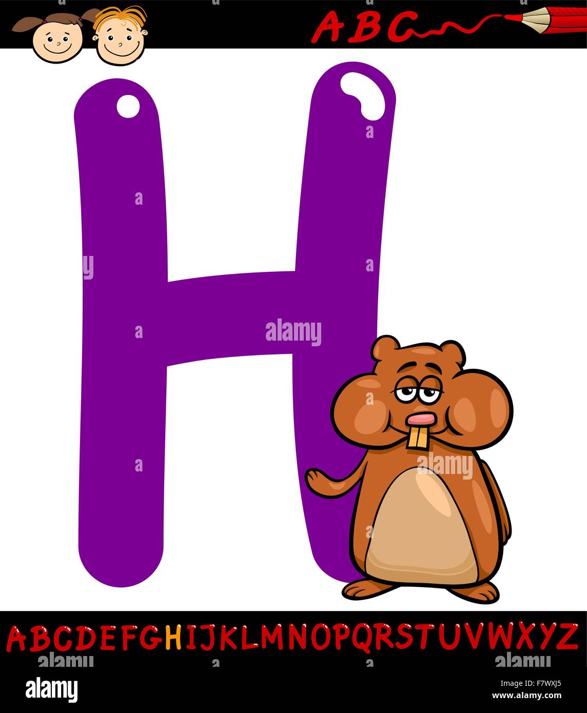 letter h for hamster cartoon illustration Stock Vector Image & Art - Alamy