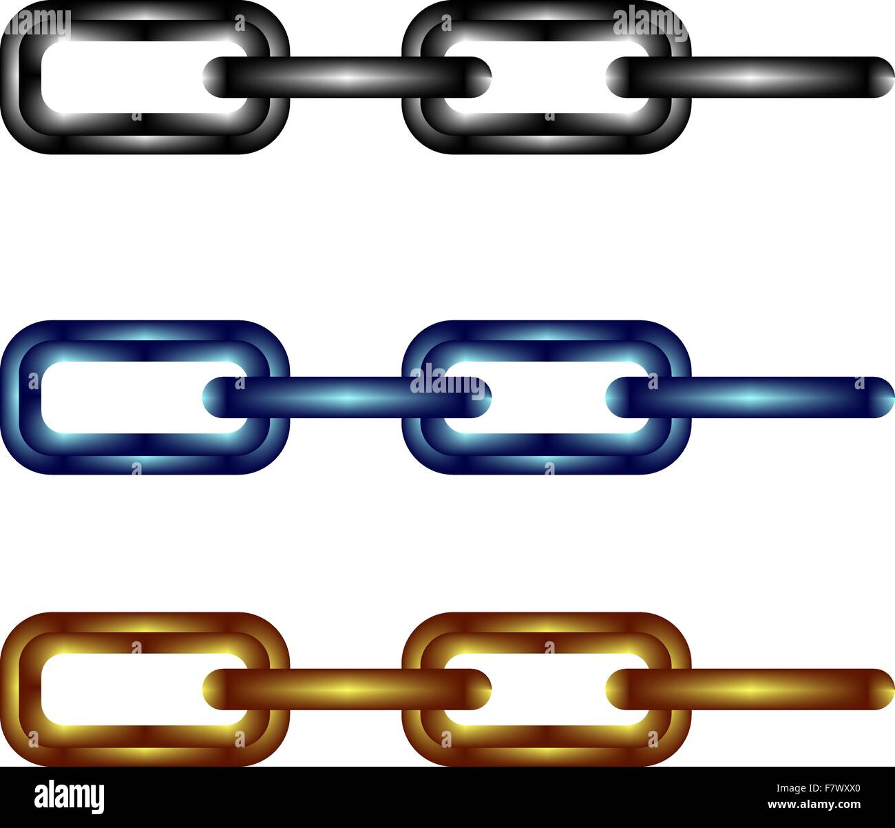 Colorized chain links set on white background Stock Vector Image & Art ...