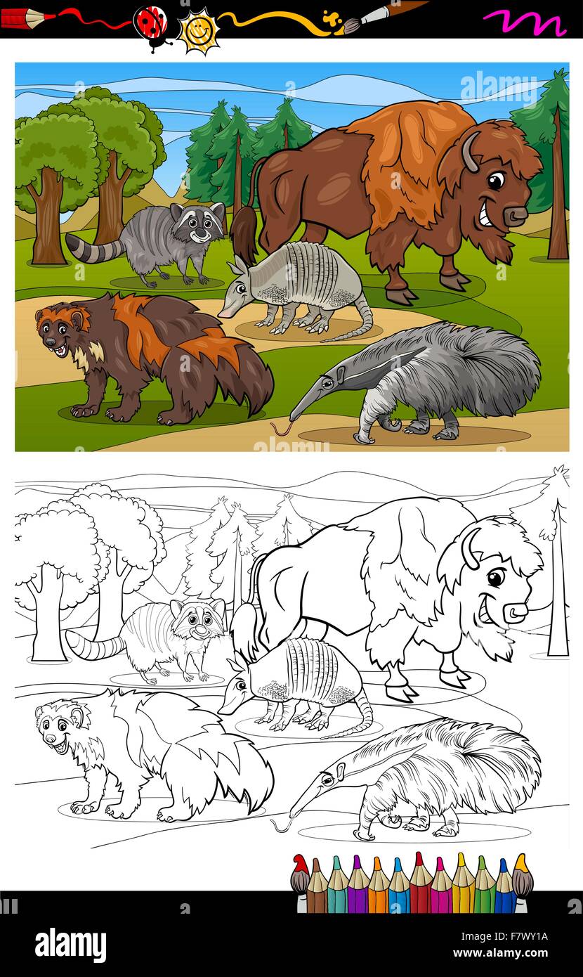 mammals animals cartoon coloring book Stock Vector Image & Art - Alamy