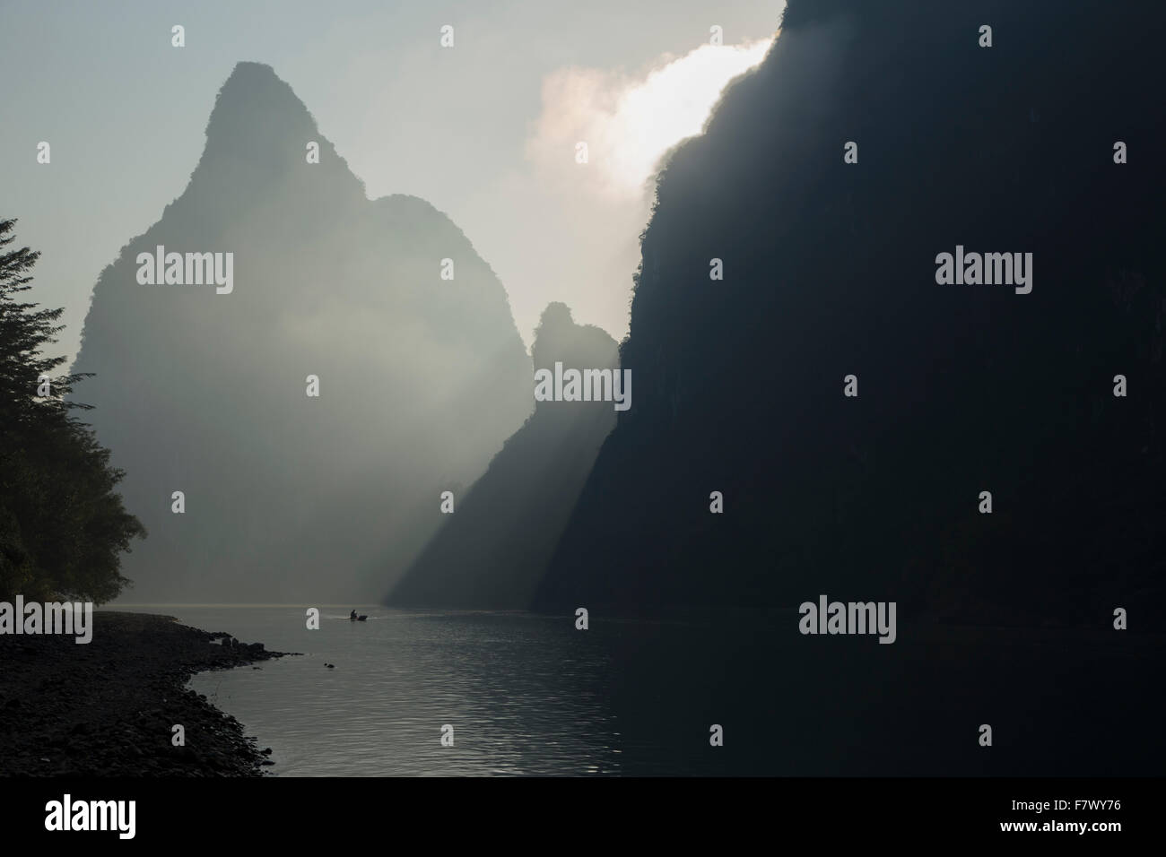 Limestone Karst Formations along River Li Guilin Region Guangxi, China ...