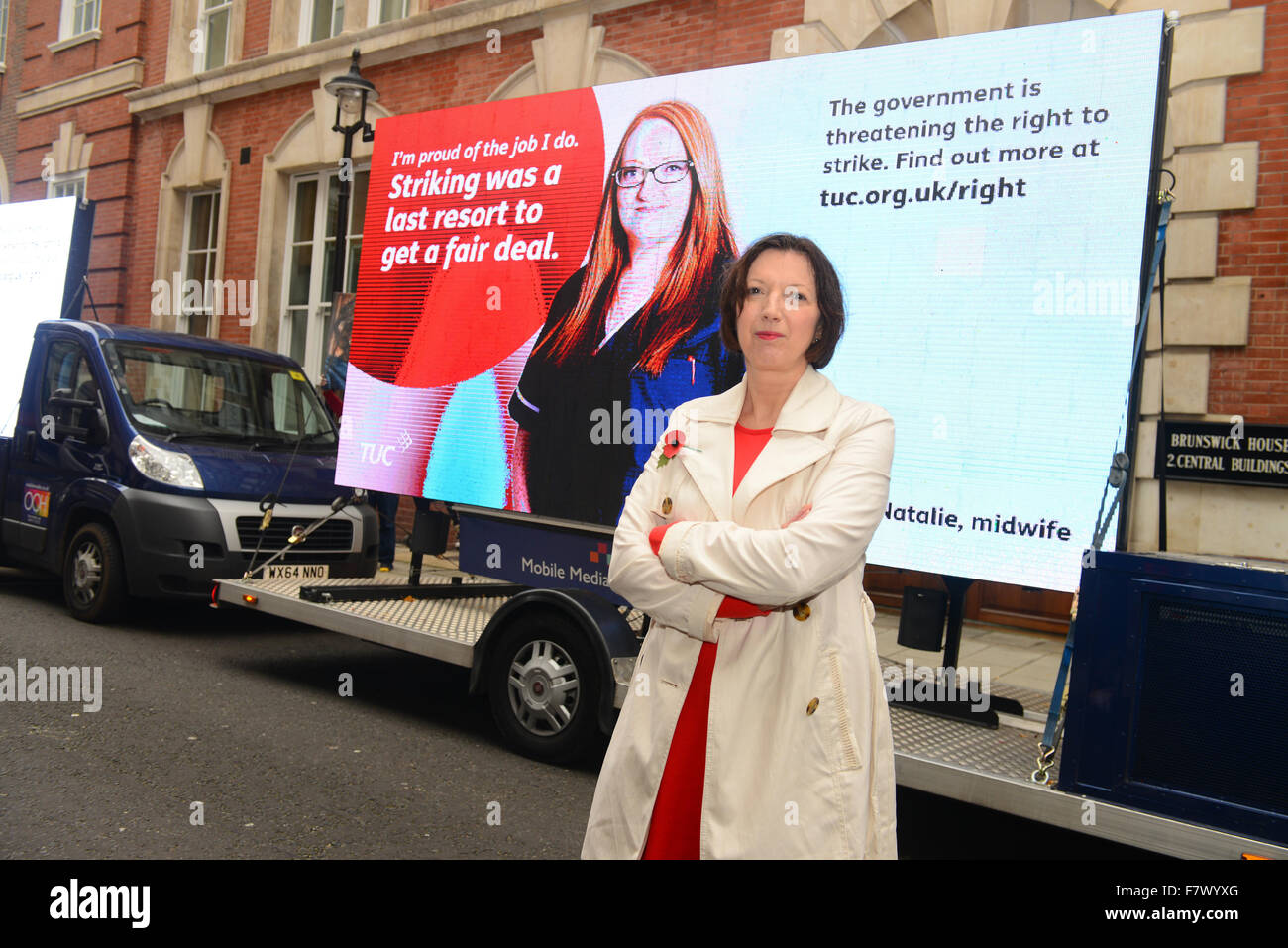 TUC General Secretary Frances O’Grady launched an advert campaign about ...
