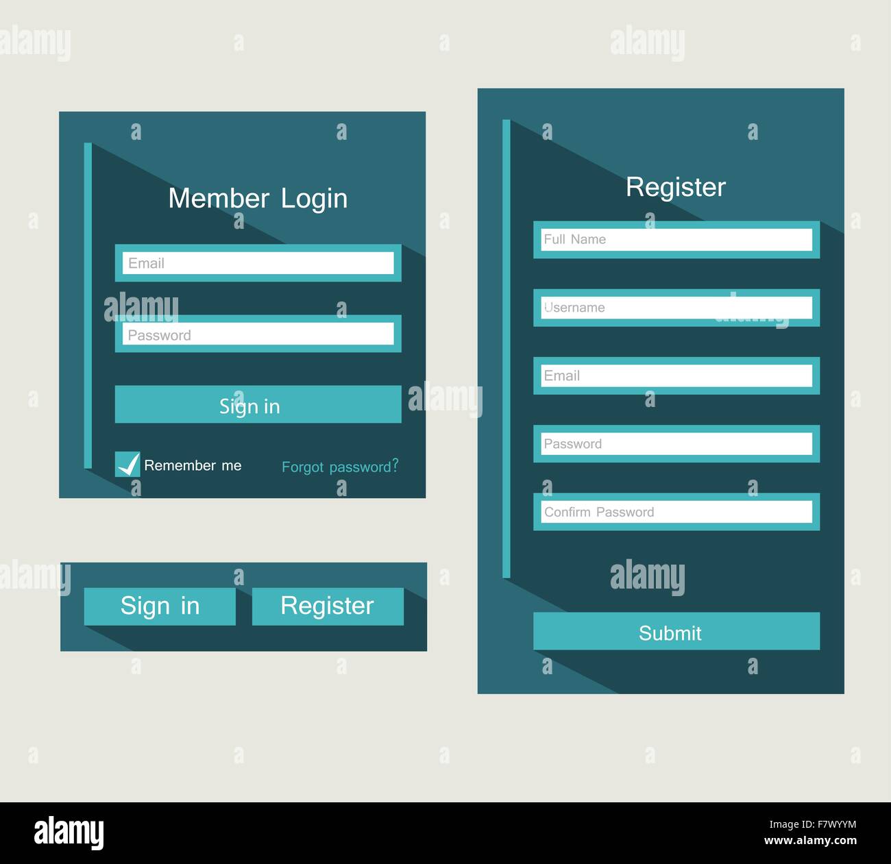 Creative login form ui template hi-res stock photography and images - Alamy