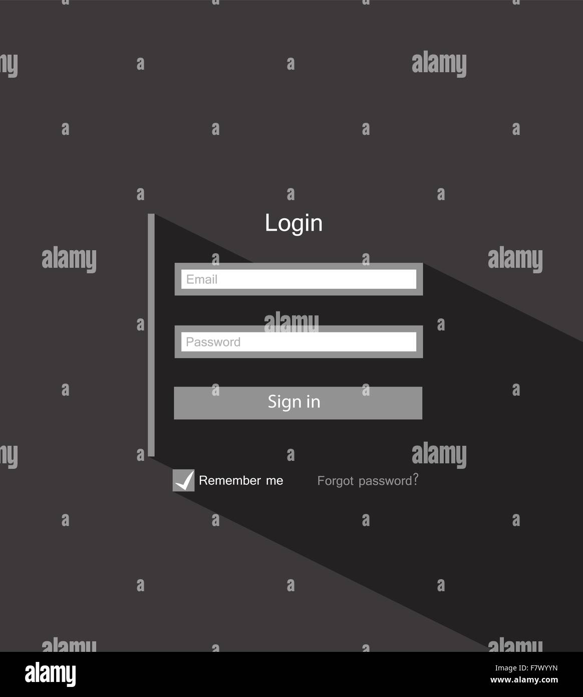 Creative dark login form design hi-res stock photography and images - Alamy