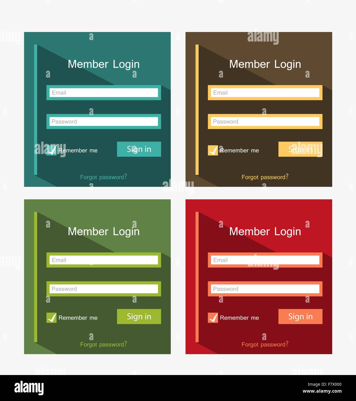 Set color login window hi-res stock photography and images - Alamy