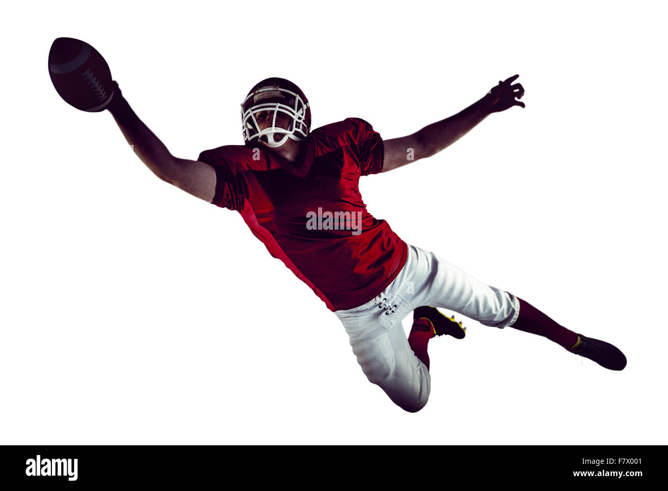 American football player scoring a touchdown Stock Photo - Alamy