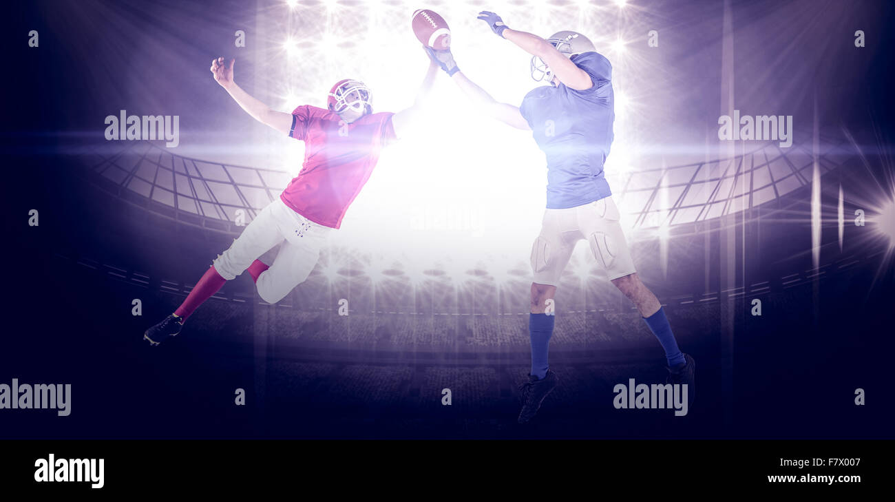 Composite image of american football players Stock Photo - Alamy