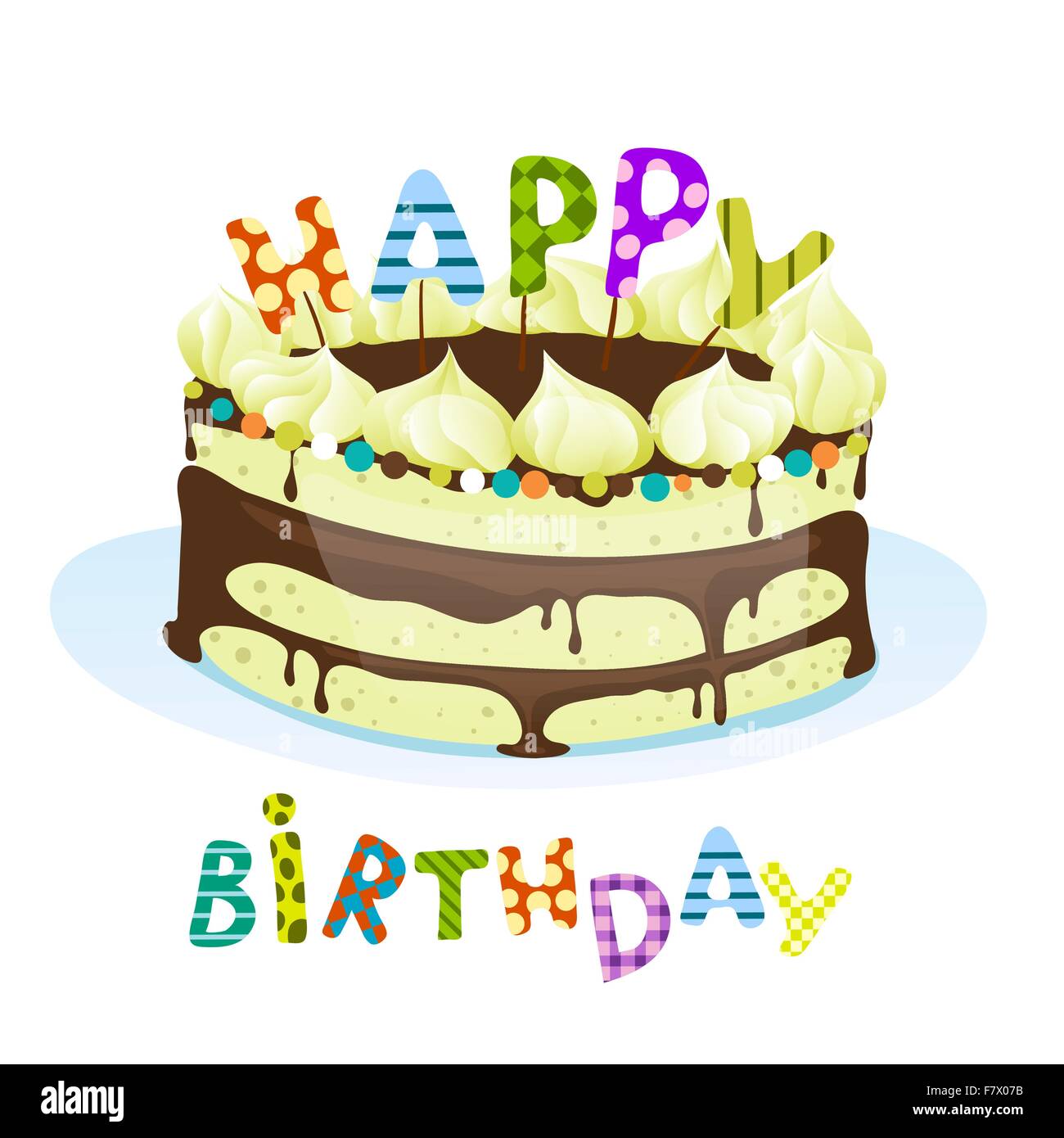 Birthday party sweet cake Stock Vector Images - Alamy