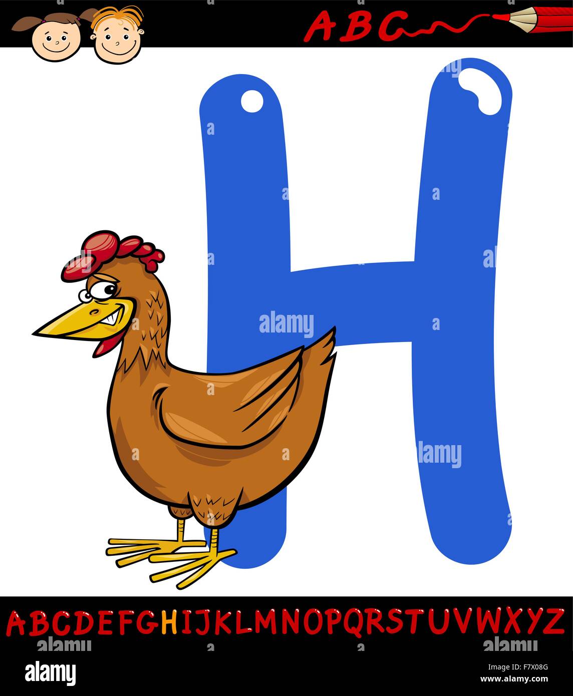 letter h for hen cartoon illustration Stock Vector Image & Art - Alamy
