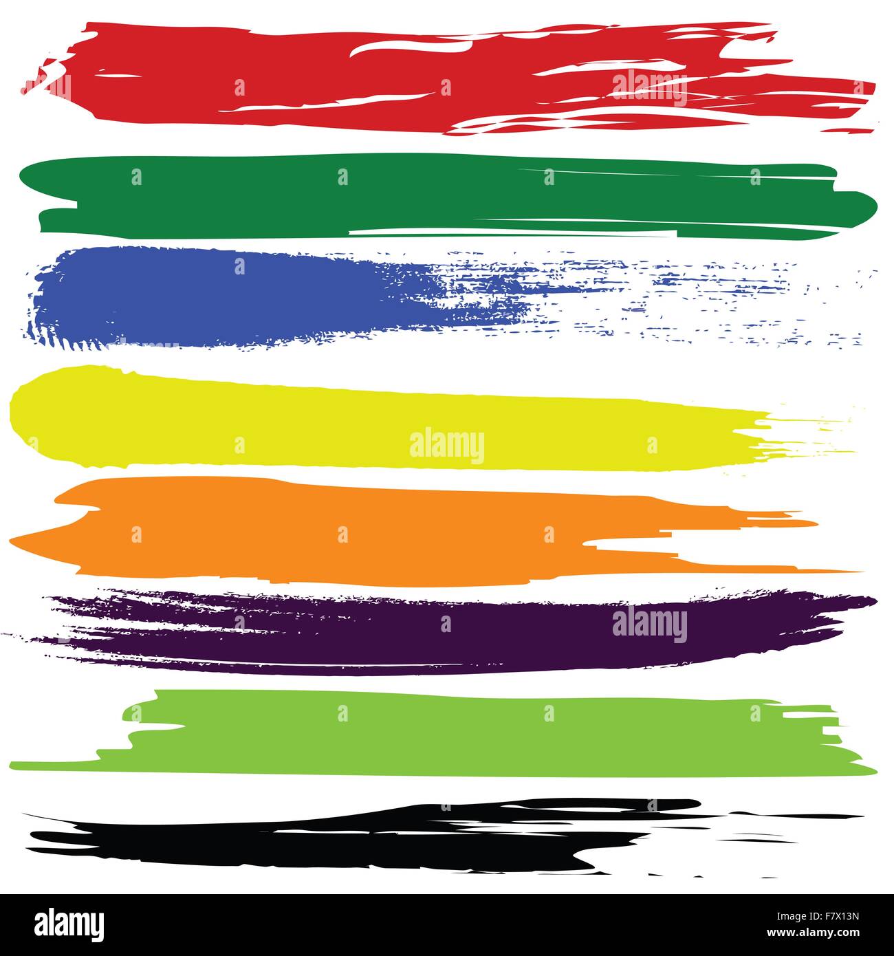 Colorful watercolor brush strokes, Vector illustration Stock Vector ...