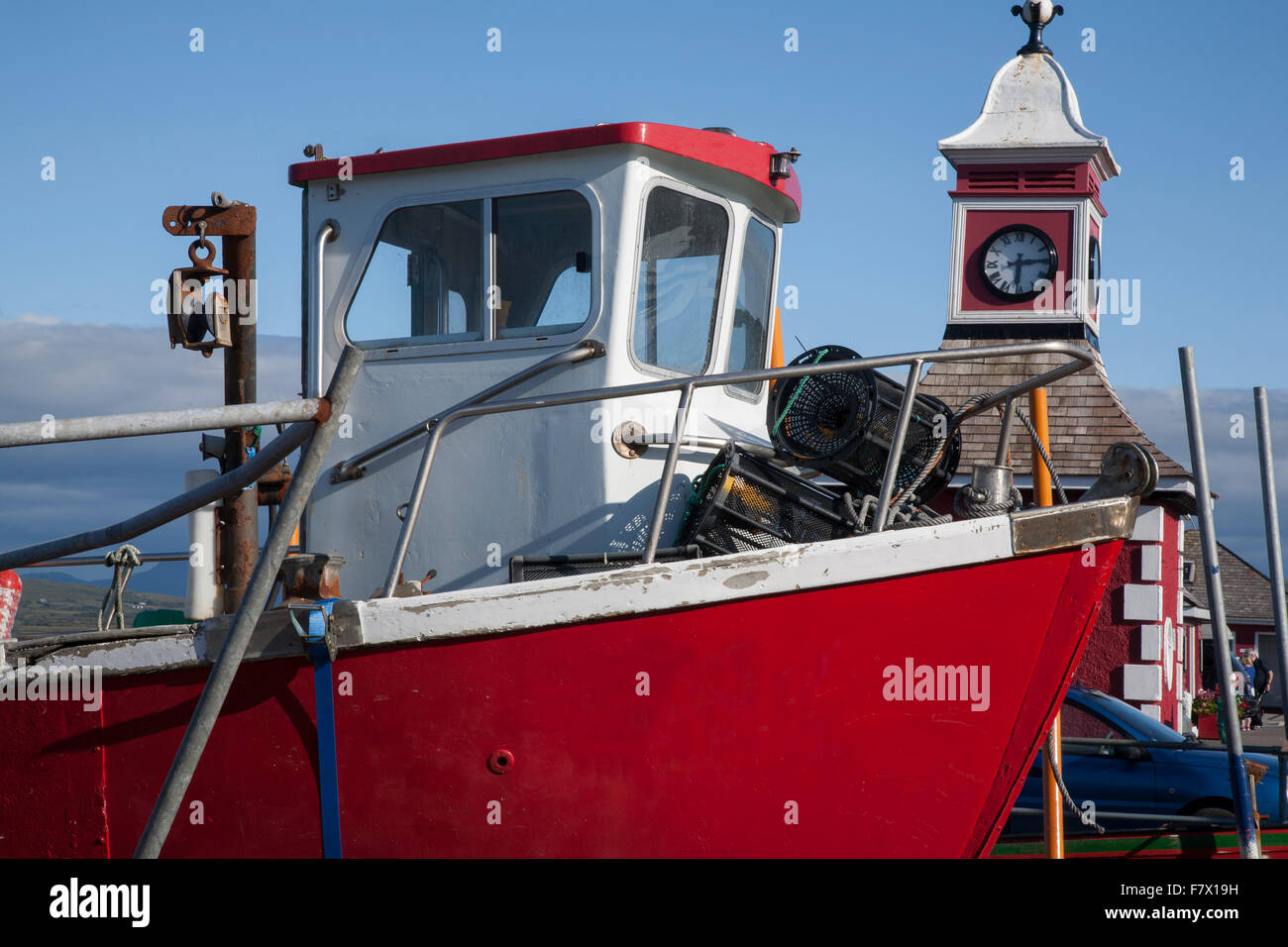 Red Fishing Boat, Valentia Island; Ireland Stock Photo - Alamy