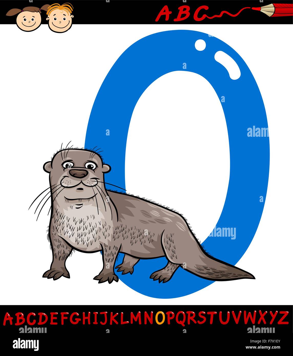 Cartoon illustration otter sign hi-res stock photography and images - Alamy