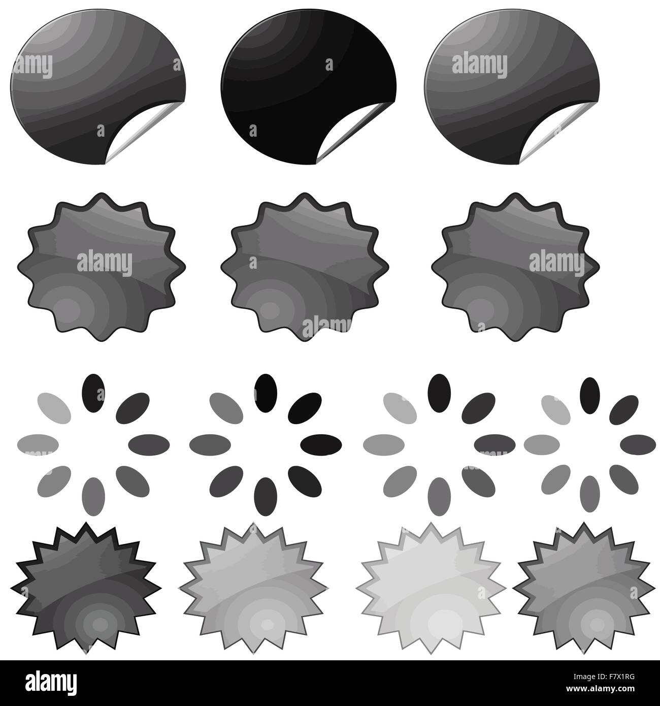 Illustration of different shape sticker on white background Stock ...