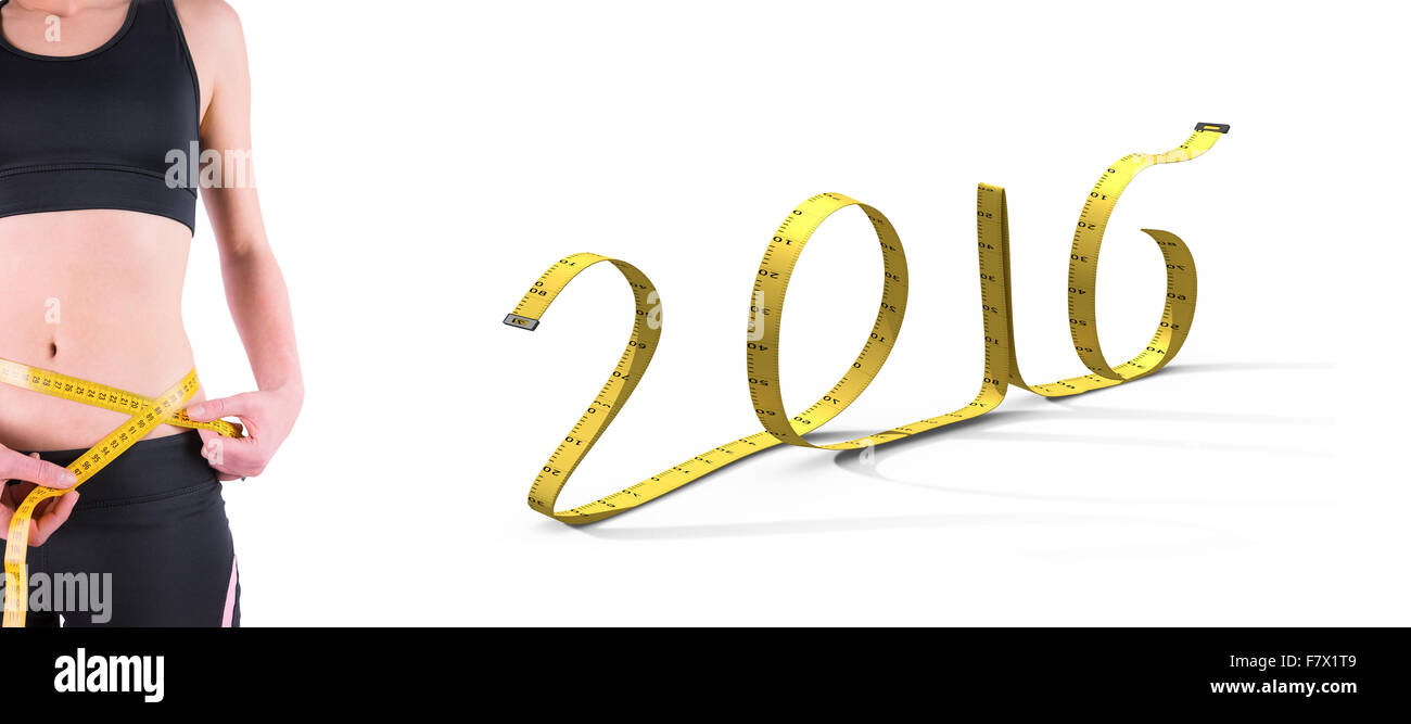 Tape measure waist woman hi-res stock photography and images - Alamy