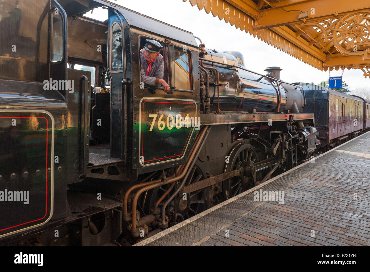 Steam train at Sheringham train station, Norfolk, England Stock Photo ...