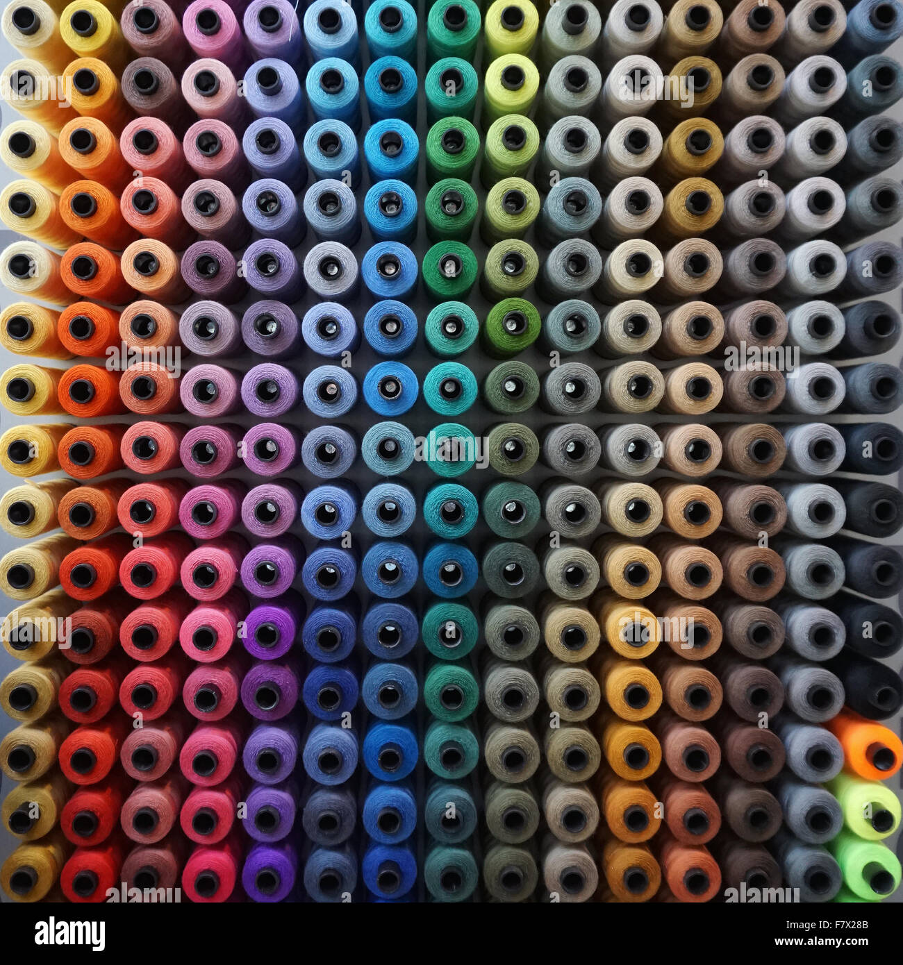 Rows of colorful sewing thread Stock Photo - Alamy