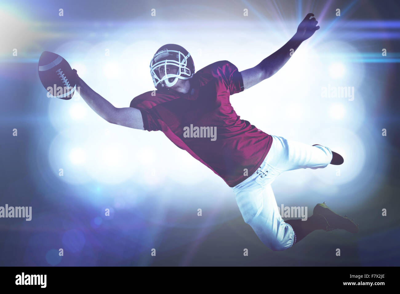 Composite image of american football player scoring a touchdown Stock ...