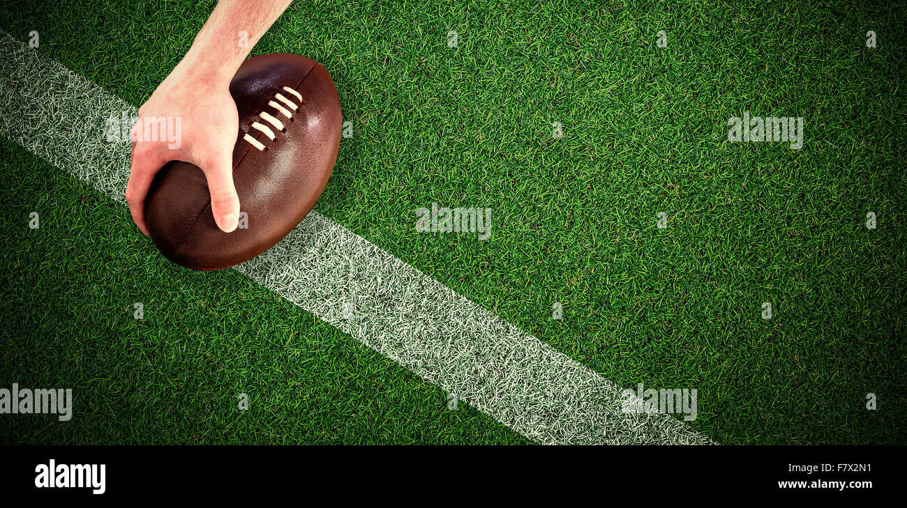 Composite image of a rugby player doing a touchdown Stock Photo - Alamy