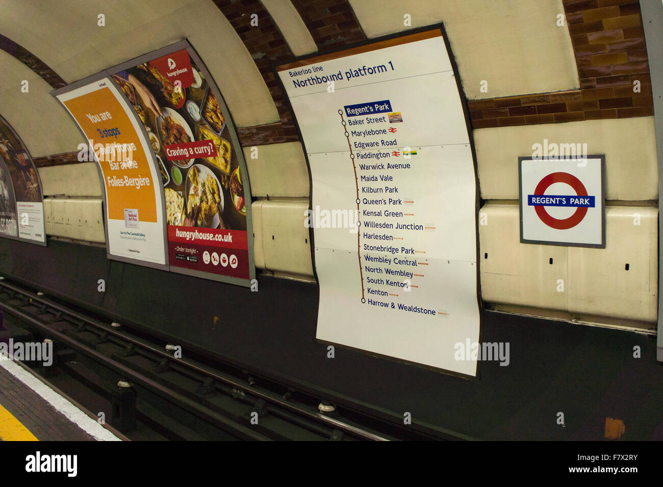 London underground Metropolitan line Regent`s Park Station Stock Photo ...