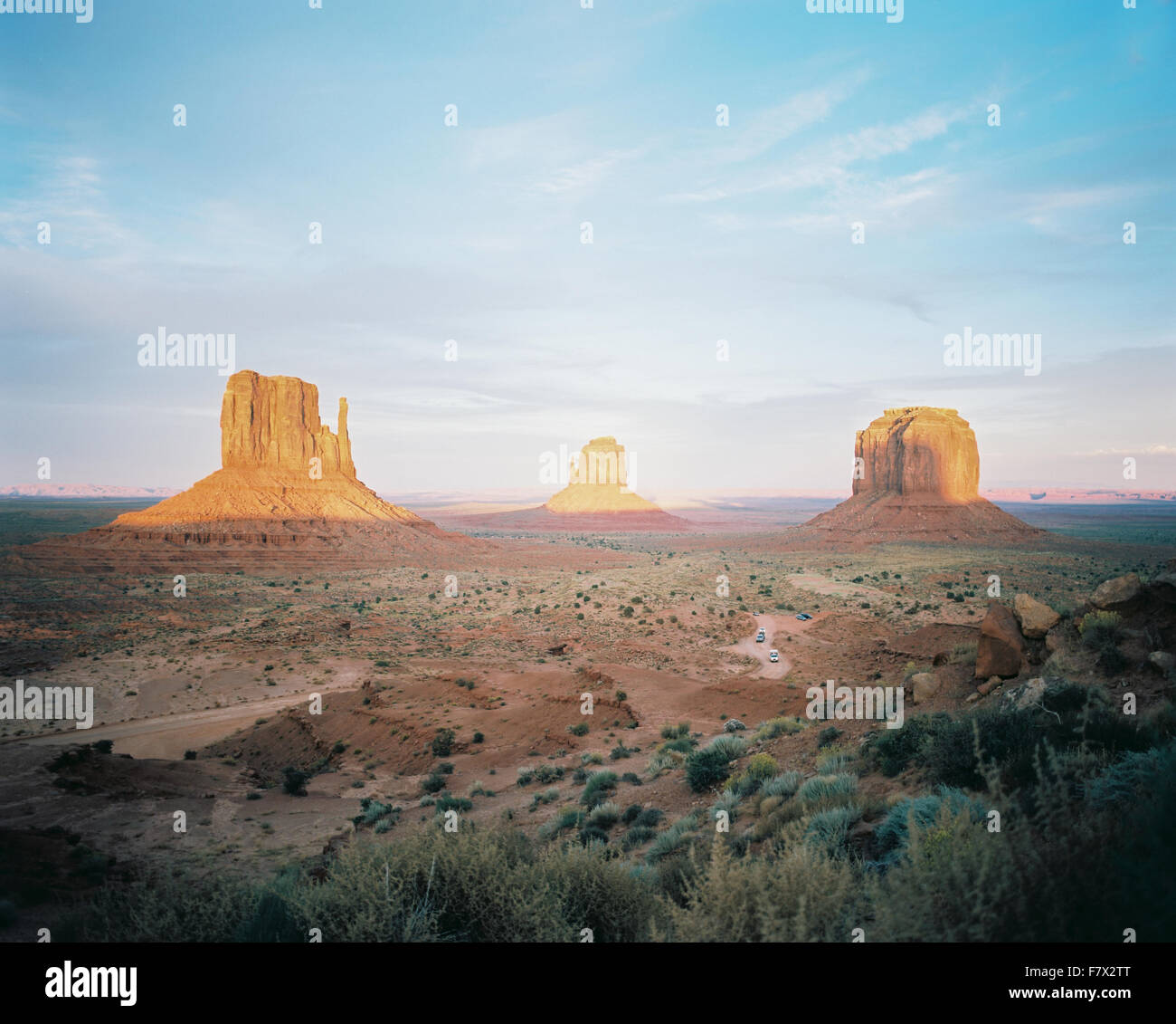 The Mittens and Merrick Butte, Monument Valley, Arizona Utah border ...