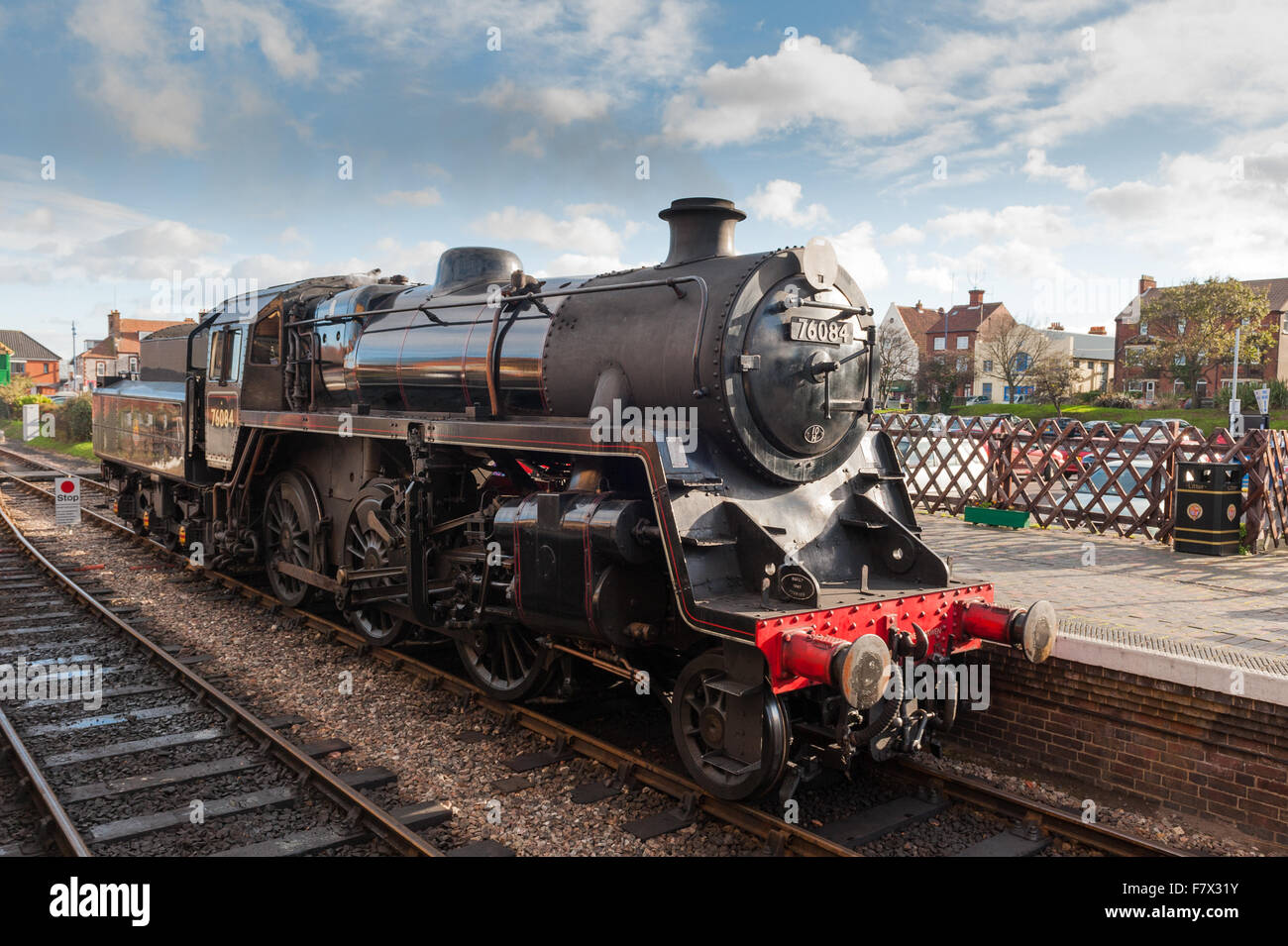 Steam train at Sheringham train station, Norfolk, England Stock Photo ...