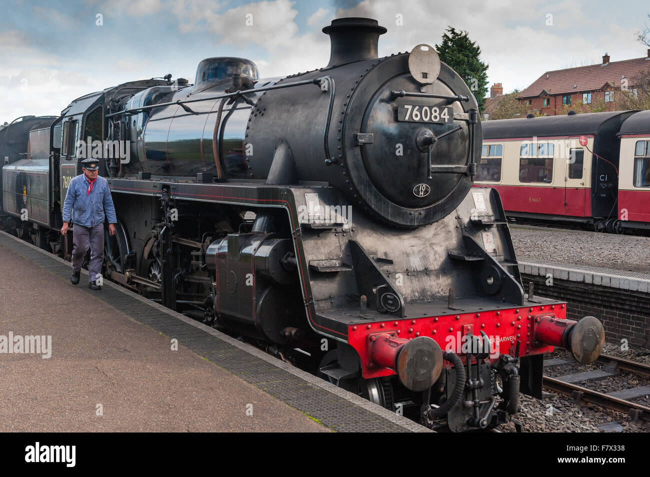 Steam train at Sheringham train station, Norfolk, England Stock Photo ...
