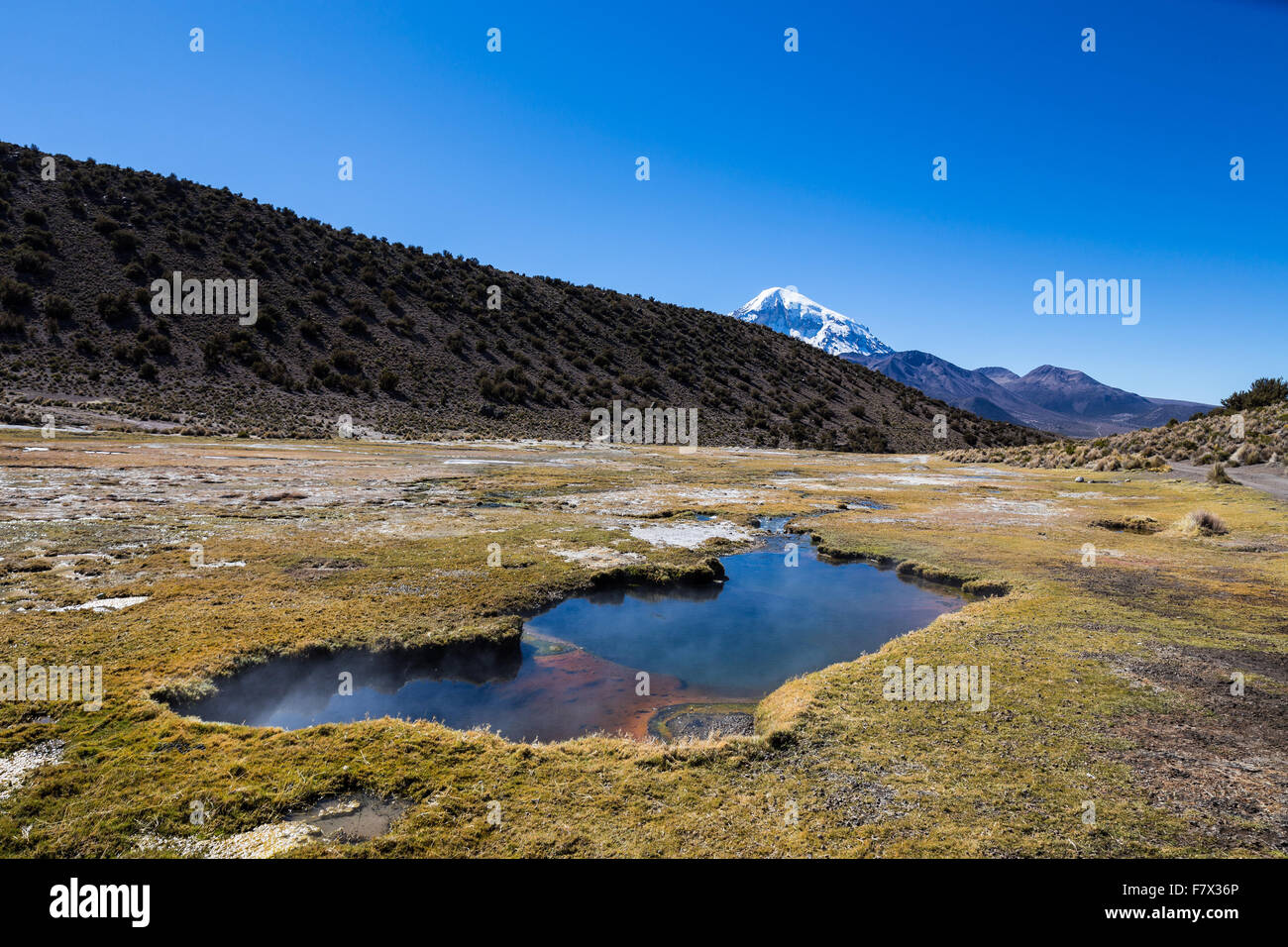 Andean geysers. Junthuma geysers, formed by geothermal activity ...