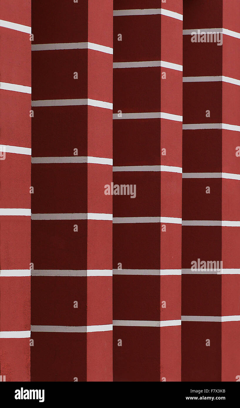 Architectural detail of red columns Stock Photo - Alamy