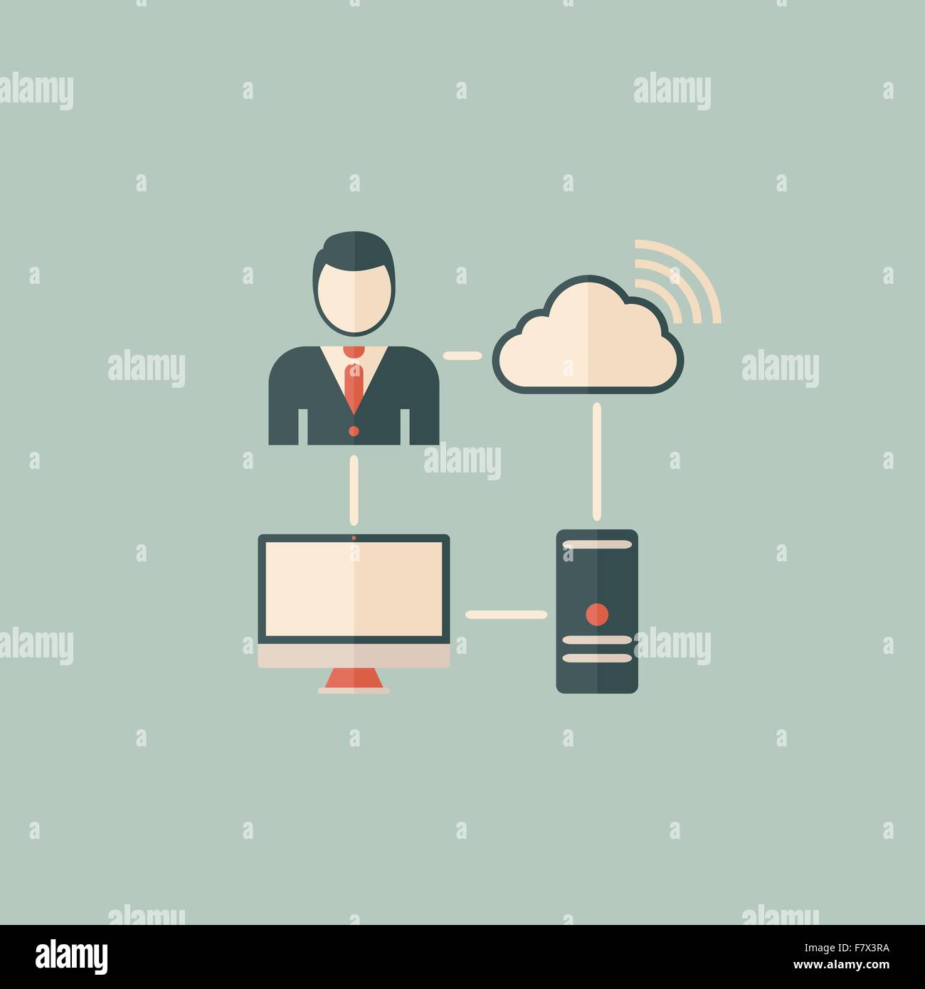 Cloud Computing Flat Icon Stock Vector Image & Art - Alamy