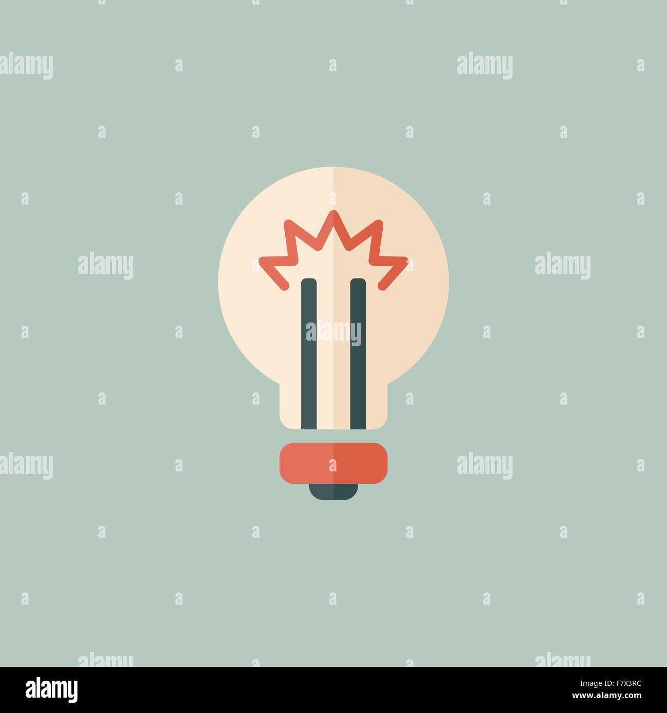 Bulb idea icon flat Stock Vector Images - Alamy