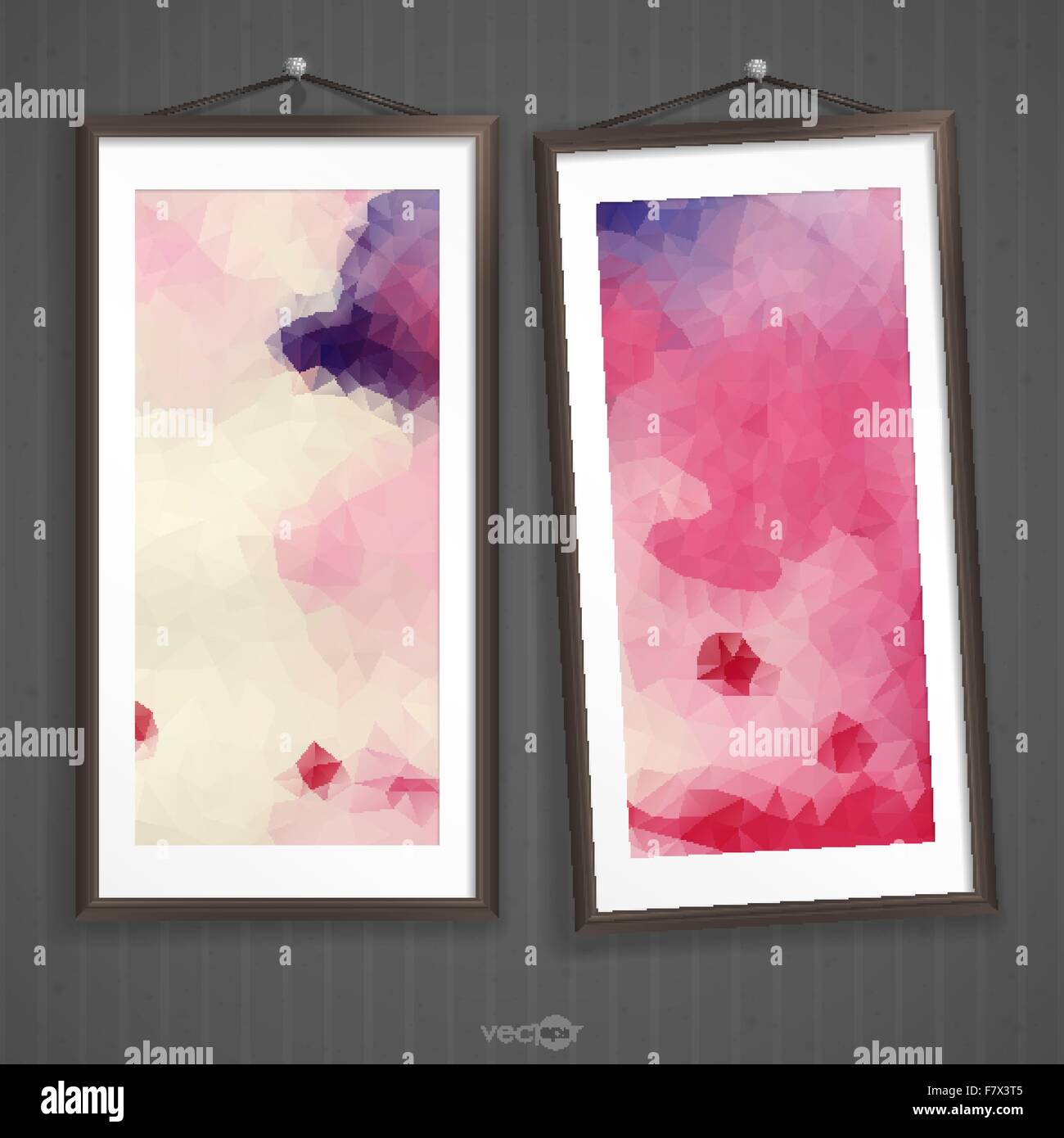 Two Frames Of Picture On A Striped Old Wall Stock Vector Image & Art ...
