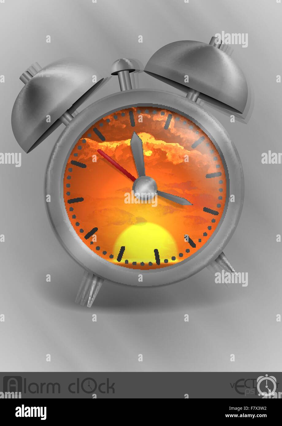 Bright yellow alarm clock Stock Vector Images - Alamy