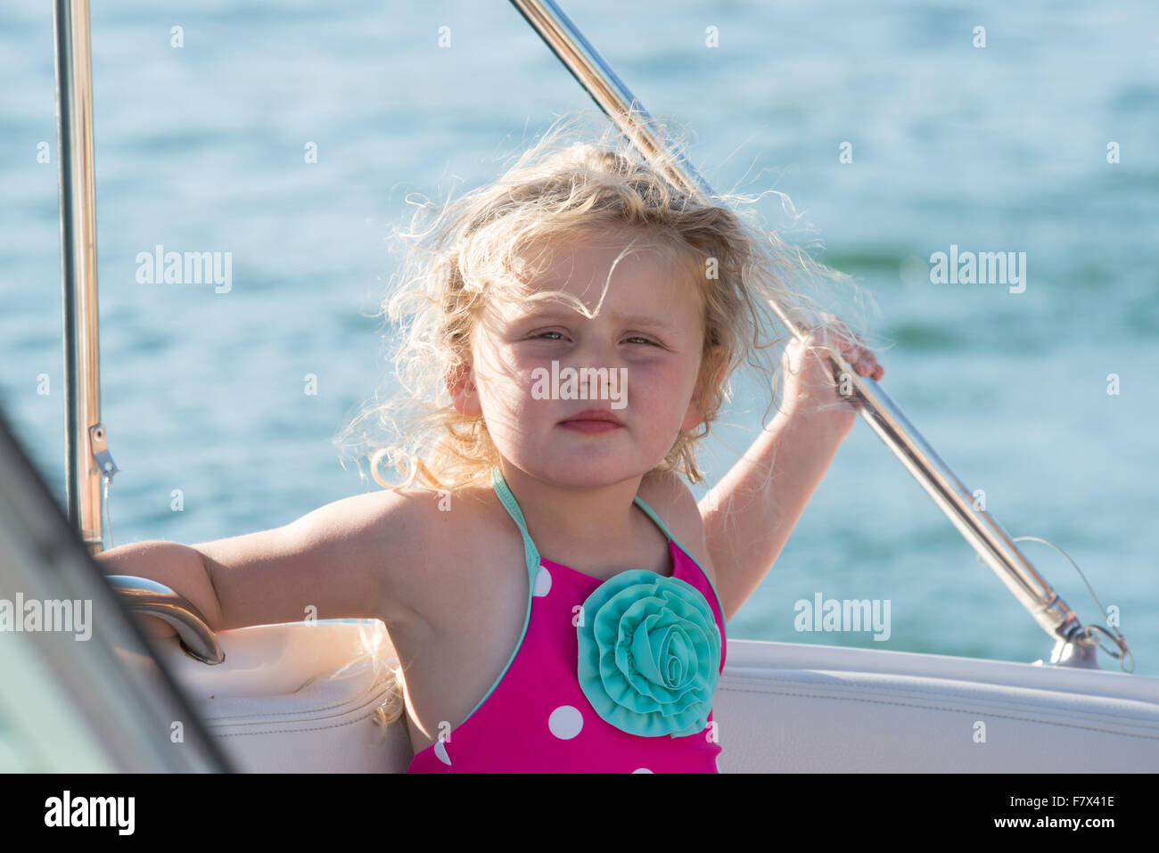 Girl on a sailing boat Stock Photo - Alamy