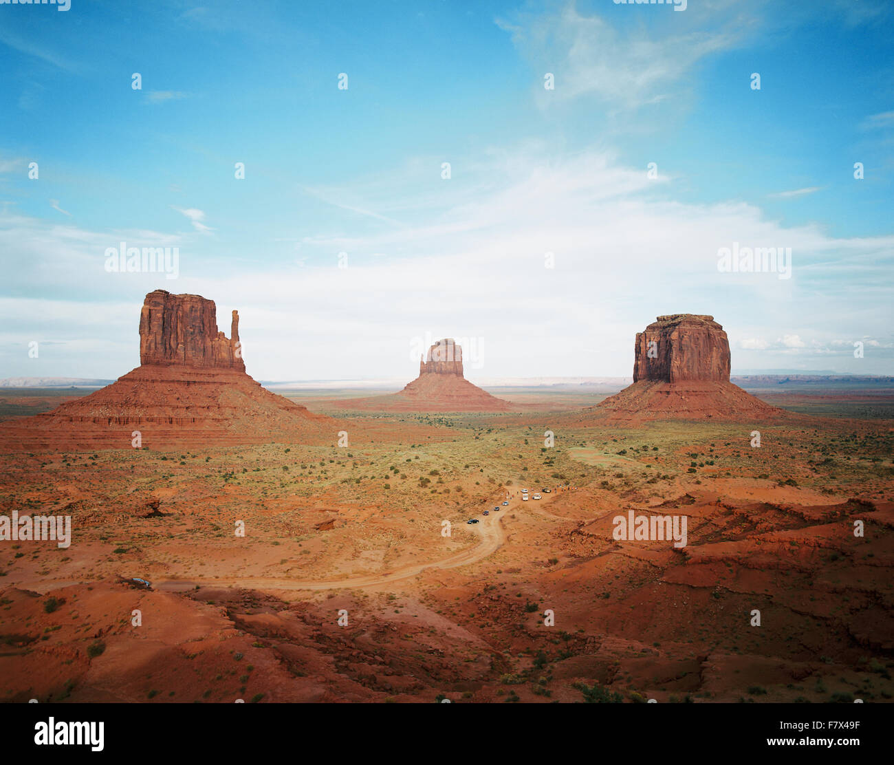 The Mittens and Merrick Butte, Monument Valley, Arizona Utah border ...