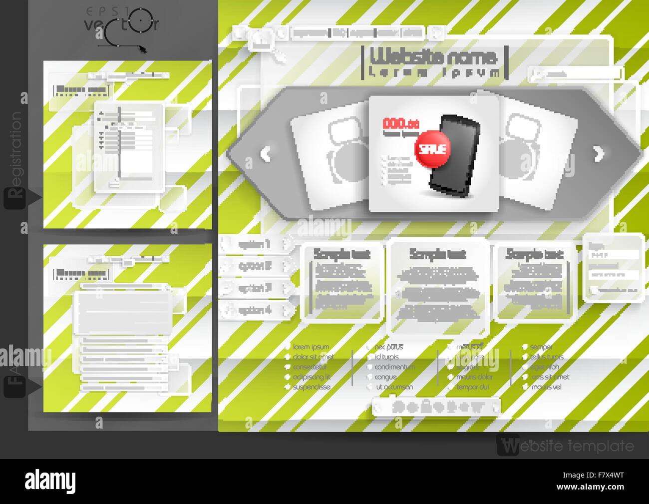 Website Design Template Menu Elements Stock Vector Image & Art - Alamy