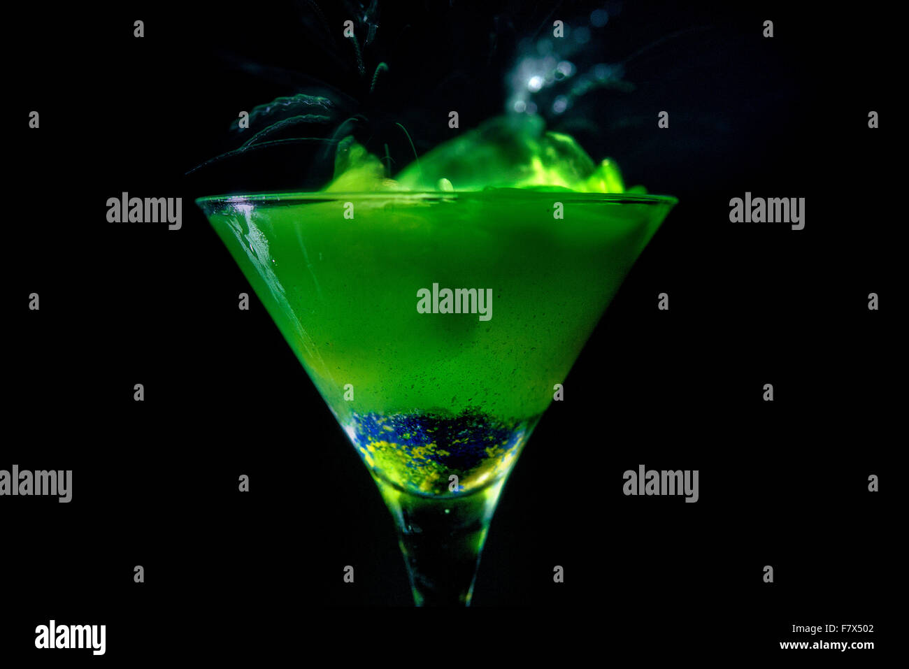 Green drink in a cocktail glass Stock Photo - Alamy