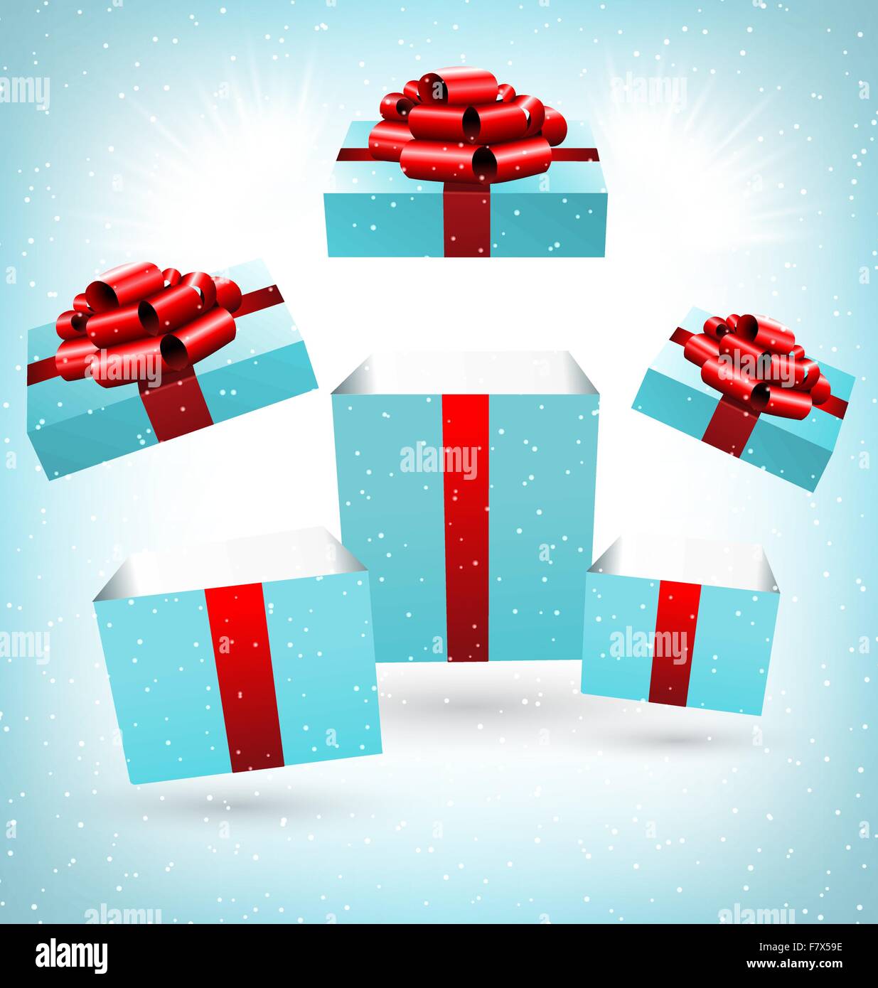 opened blue gift boxes on blue Stock Vector Image & Art - Alamy