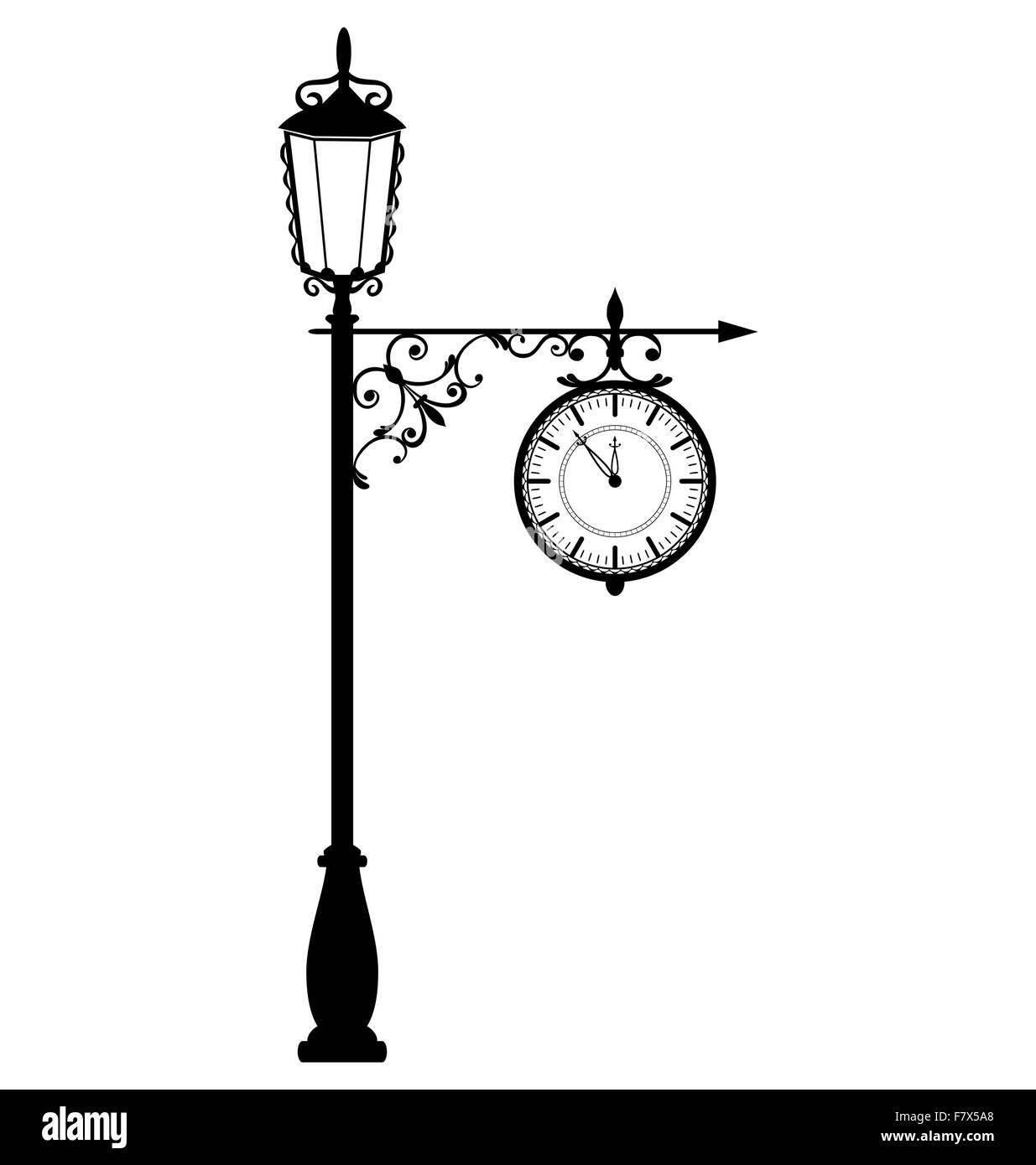 Silhouette of lamppost Cut Out Stock Images & Pictures - Alamy