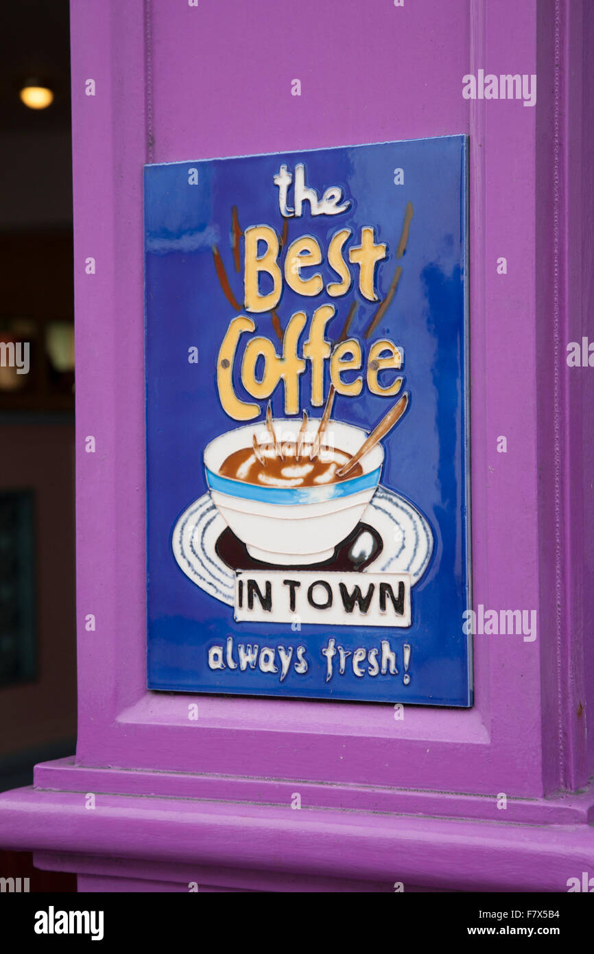 Best Coffee Sign at Cafe Entrance Stock Photo - Alamy
