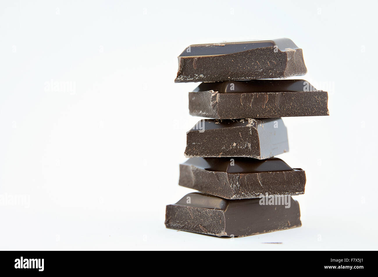 Stack of chocolate squares Stock Photo - Alamy