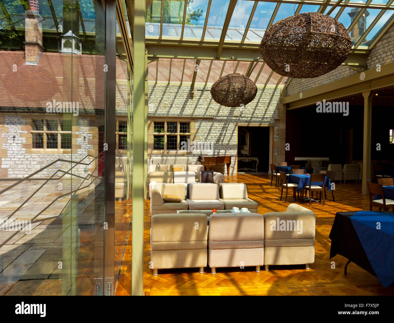 Entrance atrium at Thornbridge Hall a country house near Great ...