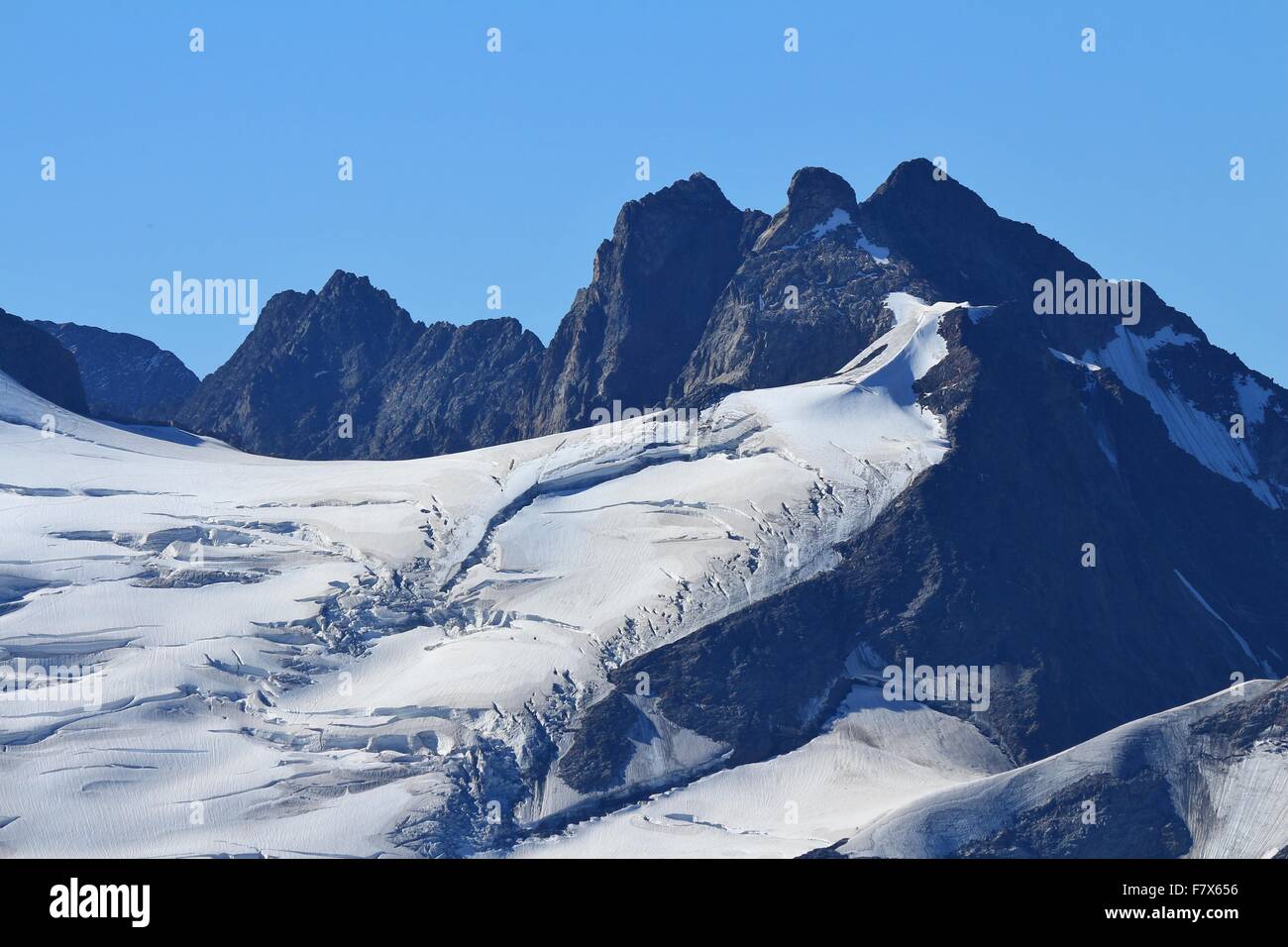 Glacier with big crevasses Stock Photo - Alamy